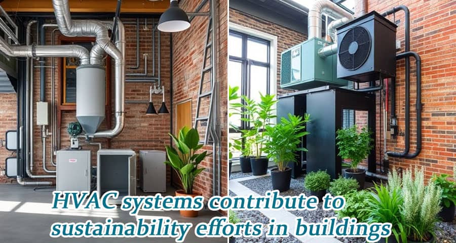 How do HVAC systems contribute to sustainability efforts in buildings?